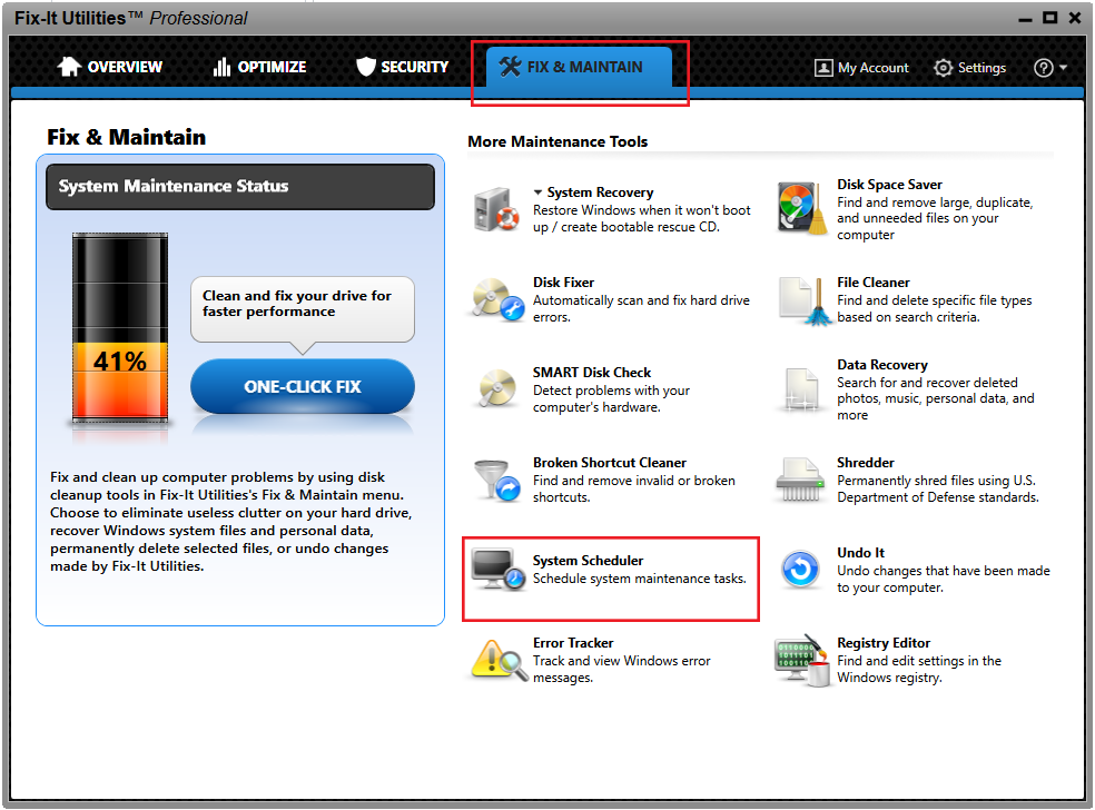 Fix-It Utilities System Schedule Tip