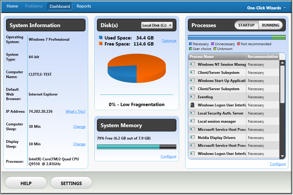 Viewing the Dashboard